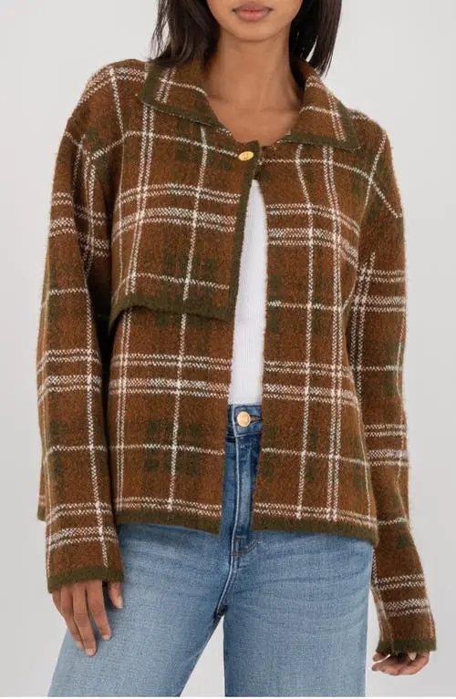 Kut From The Kloth Gemma Plaid Sweater Jacket