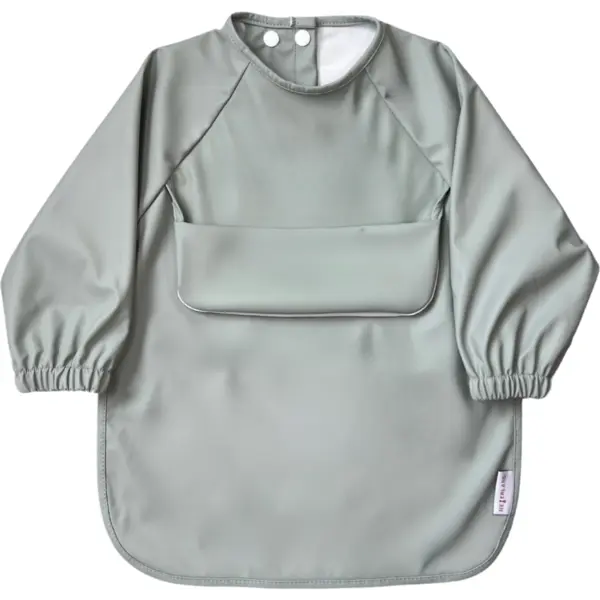 NEFERLAND High-pocket Long Sleeve Bib Smock - Sage (6m-24m)