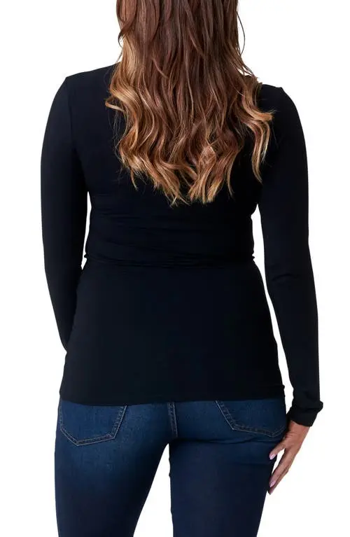 NOM MATERNITY Liv Long Sleeve Maternity Top - Black