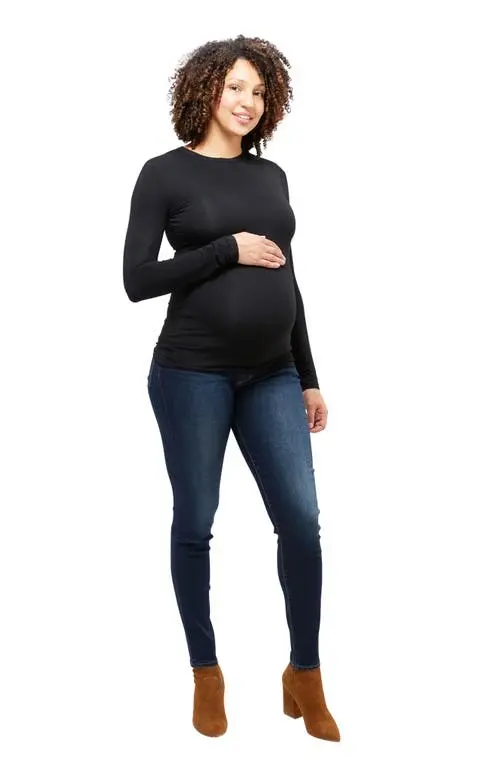 NOM MATERNITY Liv Long Sleeve Maternity Top - Black