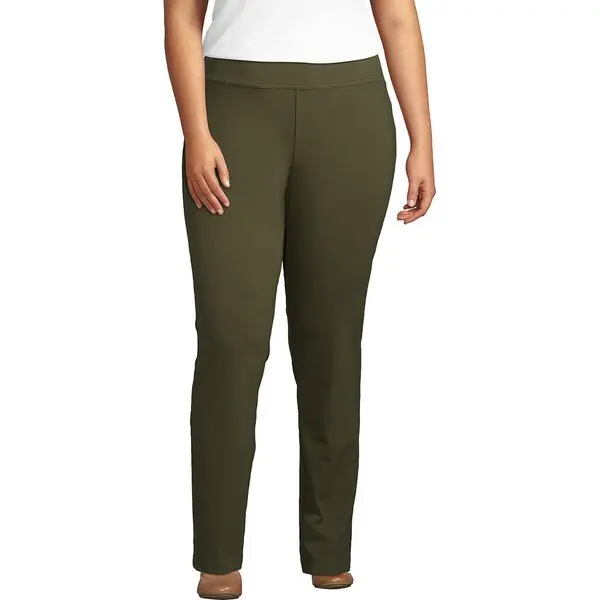 LANDS' END Starfish Mid Rise Slim Leg Pants - Forest Moss