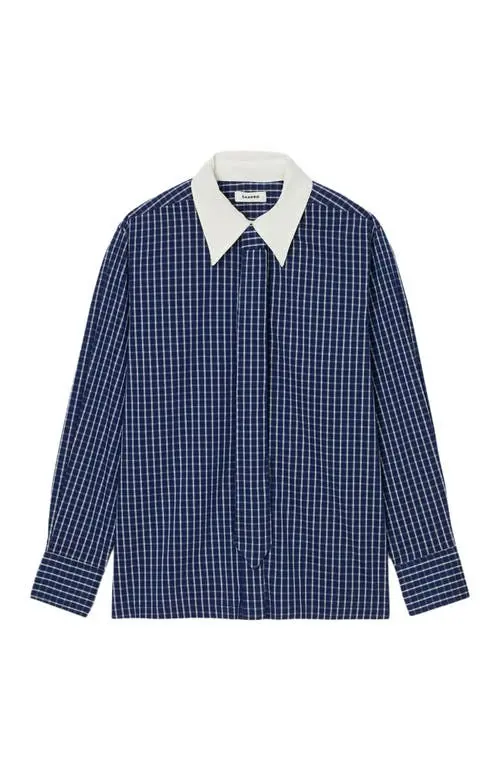 Sandro Checkered Shirt With Removable Tie