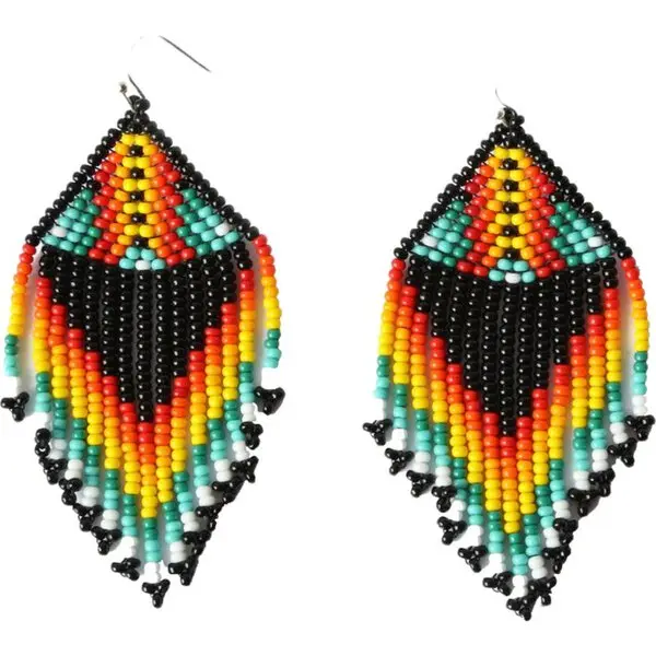 FOSTERIE Embera Dangle Earrings - Flame