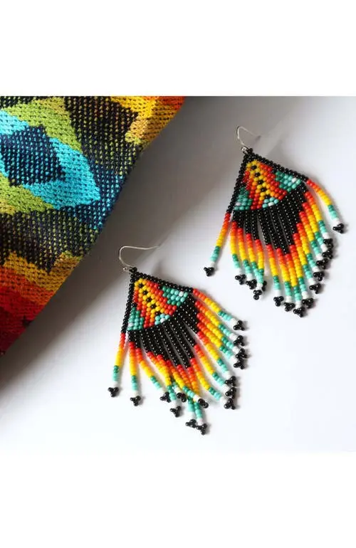 FOSTERIE Embera Dangle Earrings - Flame