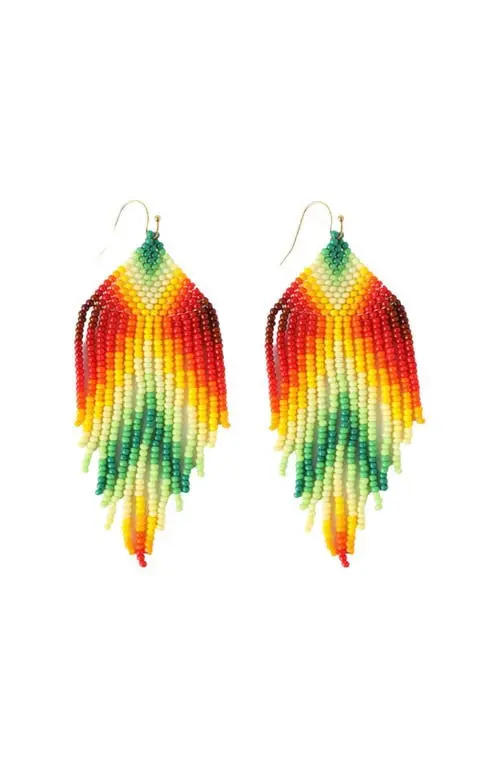 FOSTERIE Otoño Beaded Dangle Earrings - Ombre
