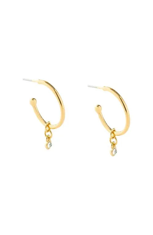 FOSTERIE Gem Hoop Drop Earrings - Gold