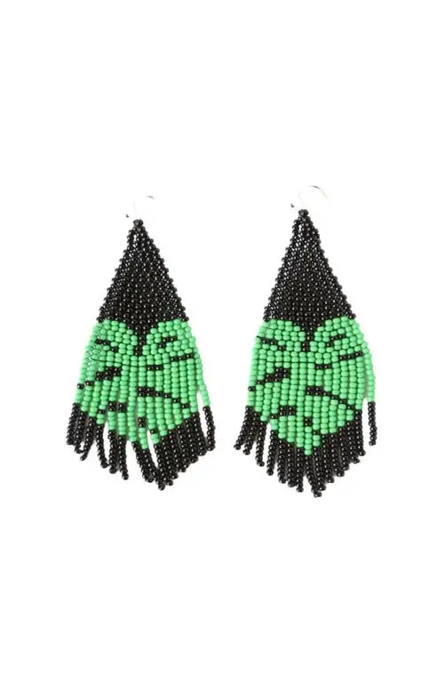 FOSTERIE Monstera Leaf Dangle Earrings - Black