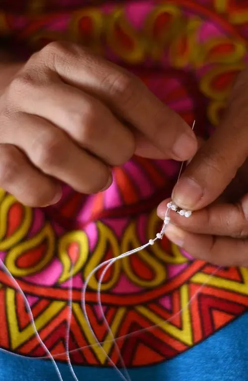 FOSTERIE Fire Fringe Embera Hoop Earrings