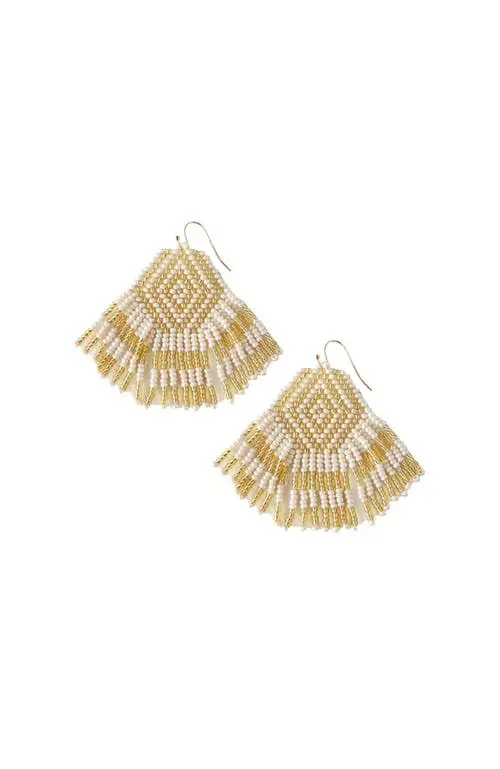 FOSTERIE Perlita Beaded Dangle Earrings - Gold