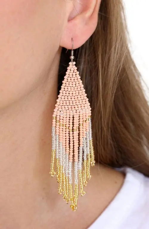 FOSTERIE Beaded Dangle Earrings