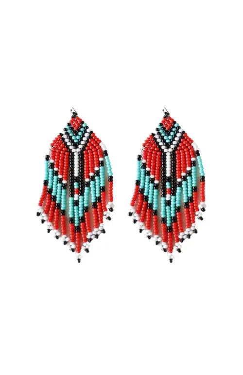 FOSTERIE Toma Embera Beaded Dangle Earrings - Multi