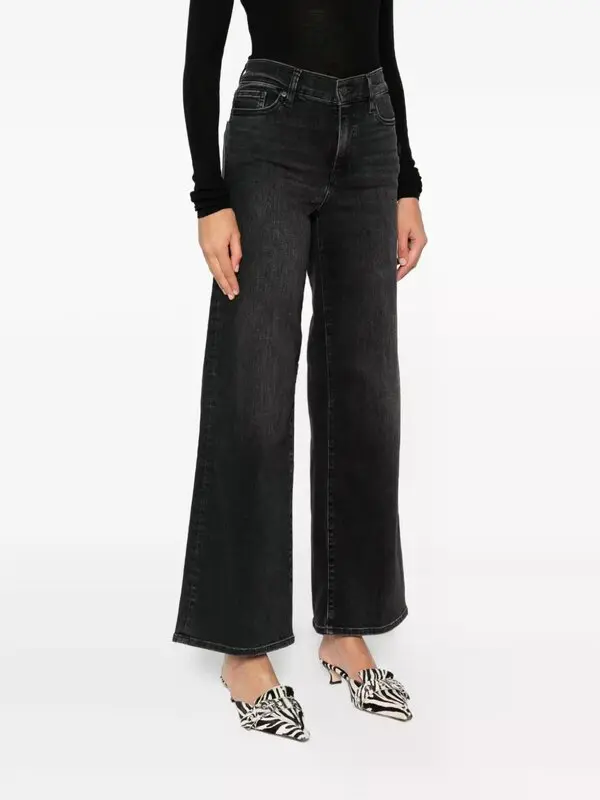 FRAME Stretch-cotton Wide Leg Jeans - Black