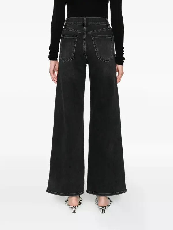 FRAME Stretch-cotton Wide Leg Jeans - Black