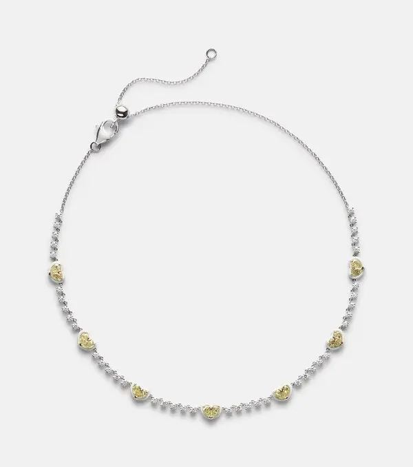 KAMYEN Twin Heart Diamond Choker - Silver