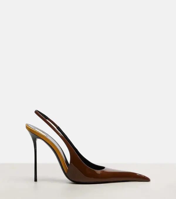 Saint Laurent Amalia 110 Patent Leather Slingback Pumps