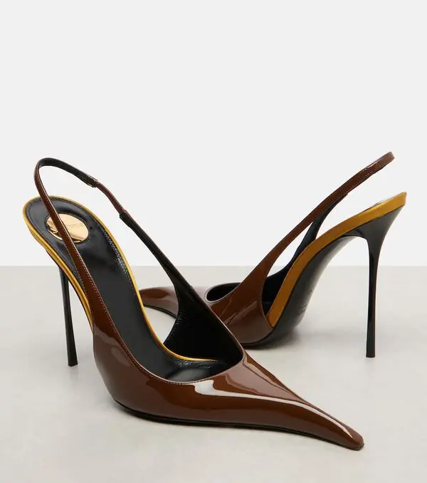 Saint Laurent Amalia 110 Patent Leather Slingback Pumps