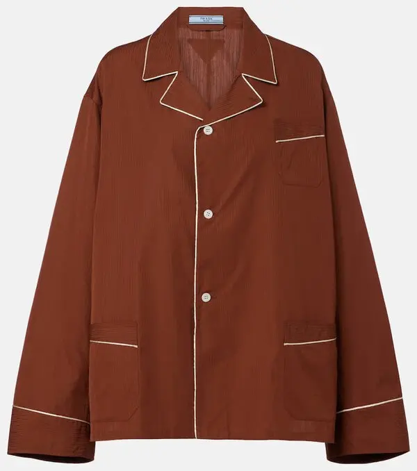 Prada Oversized Cotton Shirt - Brown