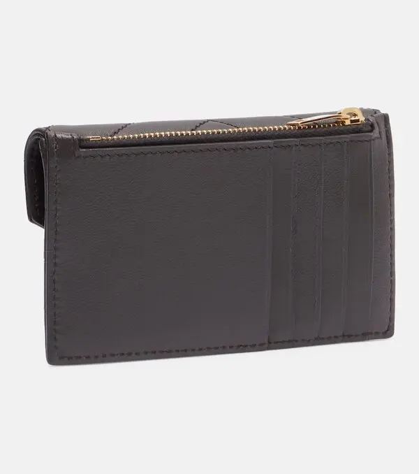 Saint Laurent Cassandre Matelassé Leather Card Case - Grey