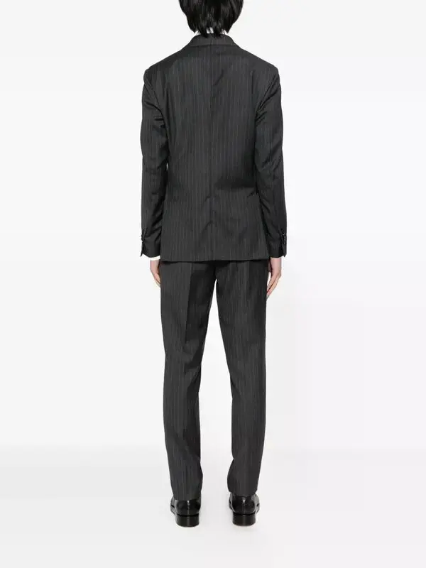 LARDINI Pinstripe Double-breasted Suit - Grey