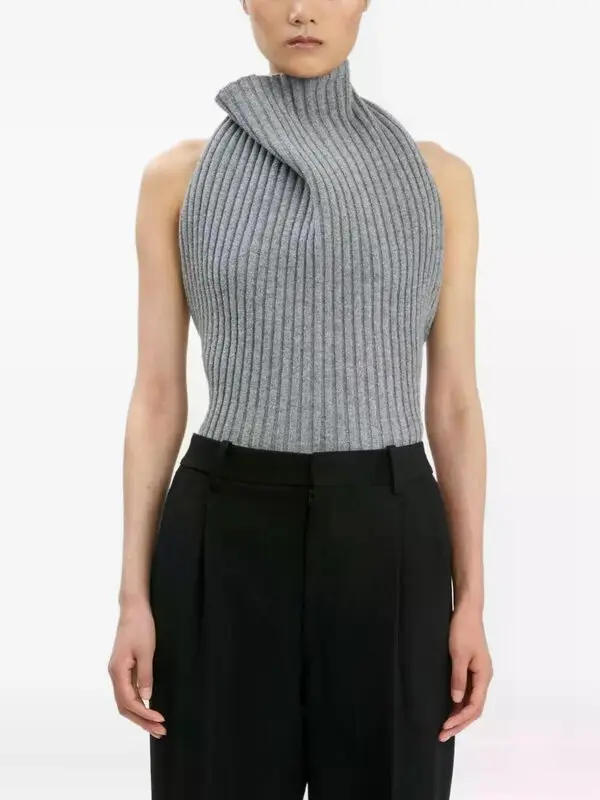 Victoria Beckham Ribbed Halter Neck Top