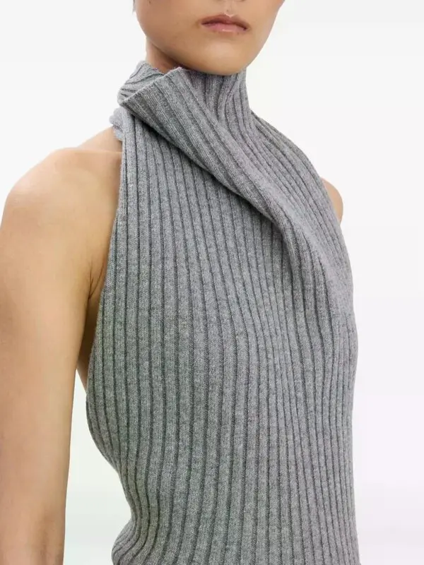 Victoria Beckham Ribbed Halter Neck Top