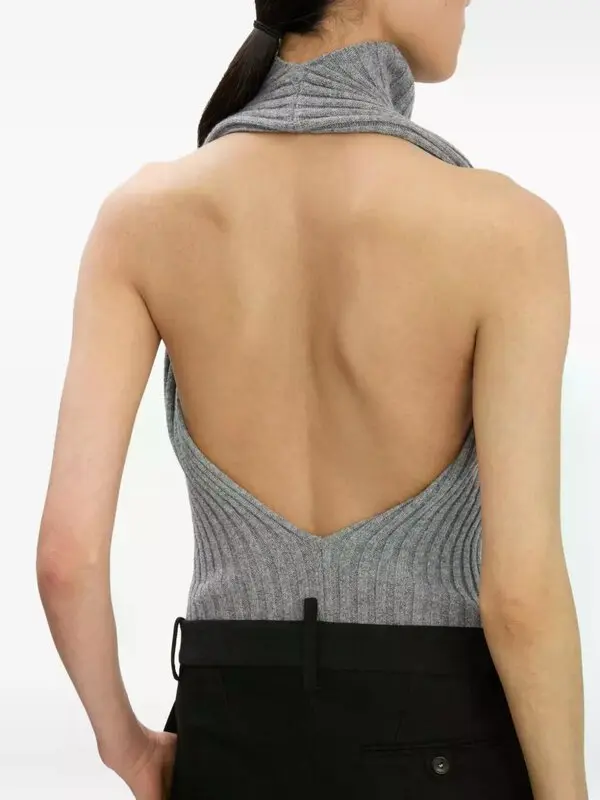 Victoria Beckham Ribbed Halter Neck Top