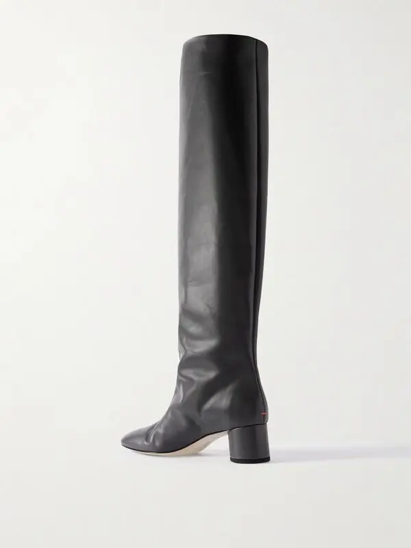 AeydĒ Willa Leather Over-the-knee Boots - Gray