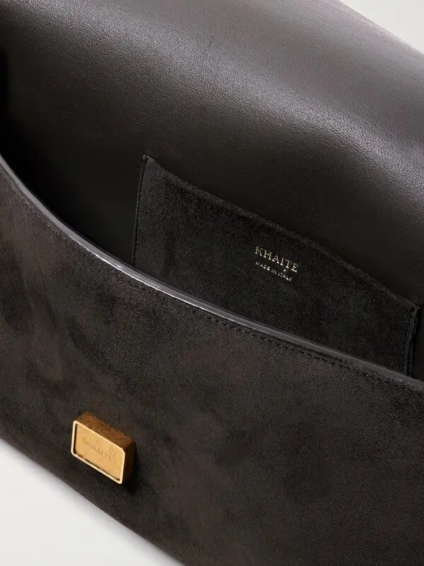 Khaite Audrey Suede Clutch - Brown