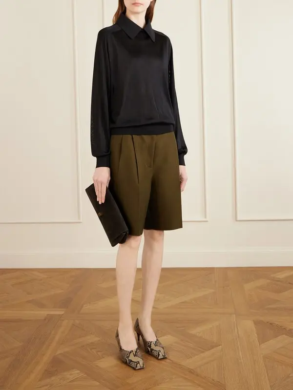 Khaite Audrey Suede Clutch - Brown