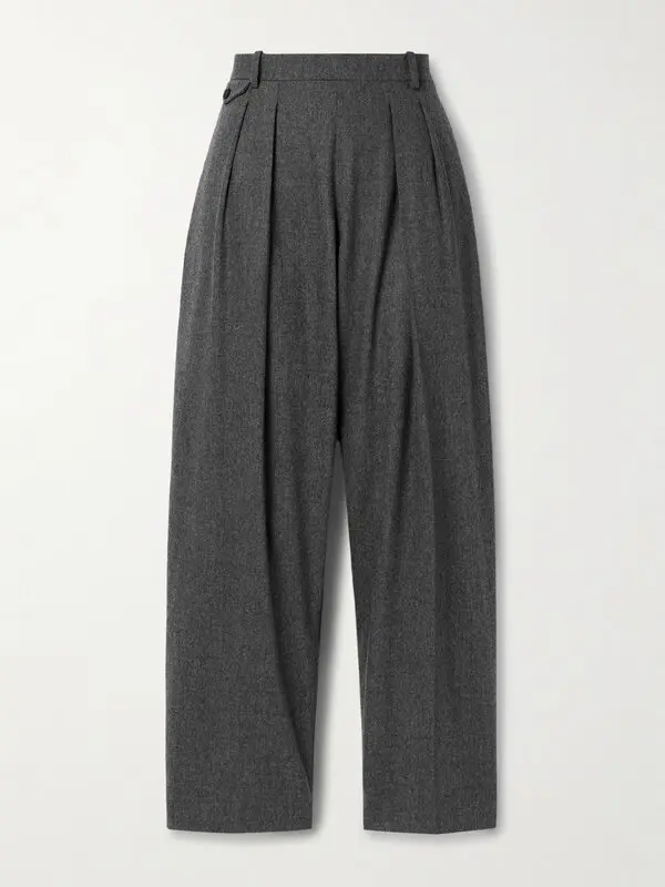 Khaite - Dugan Pleated Wool Tapered Pants