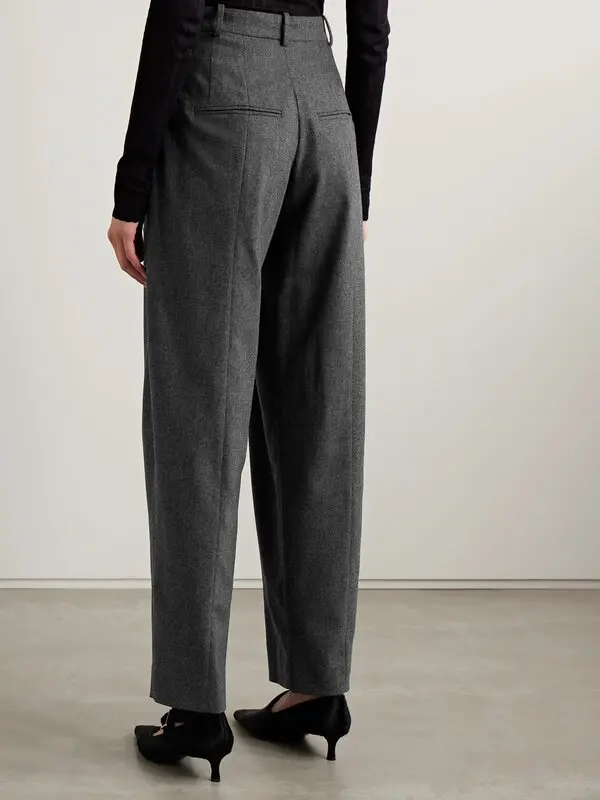 Khaite - Dugan Pleated Wool Tapered Pants