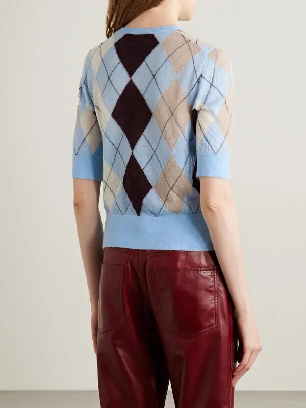 Khaite Anders Argyle Cashmere And Mohair-blend Sweater