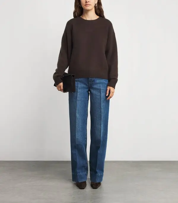 FRAME The Cashmere Brushed Sweater - Brown