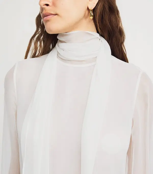 FRAME Silk Wisp Tie Blouse