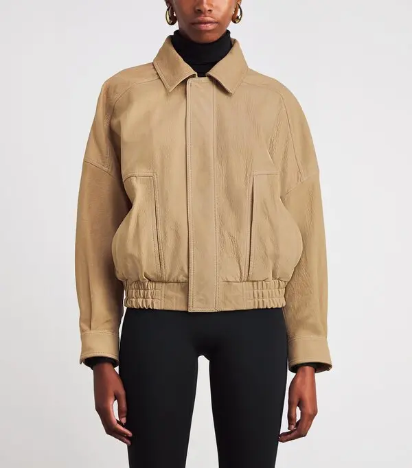 Nour Hammour Dalma Suede Bomber Jacket