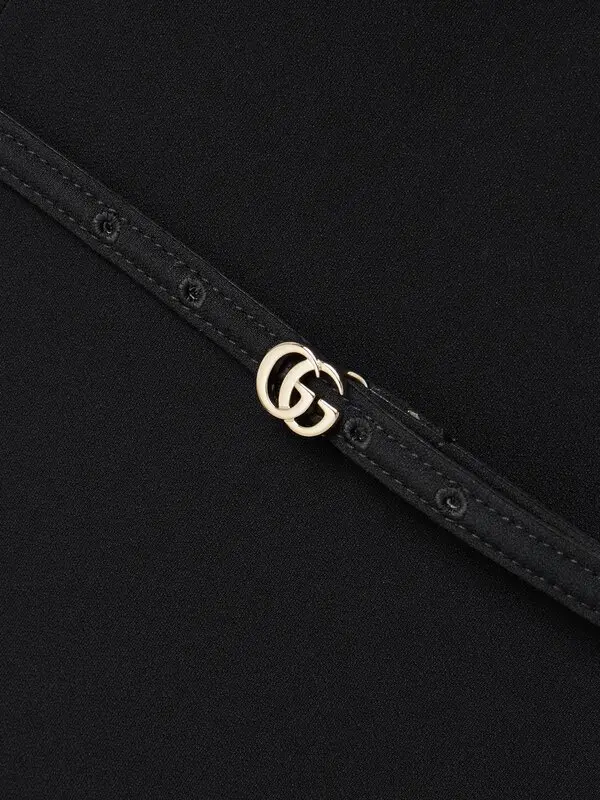 Gucci Belted Crepe Midi Dress