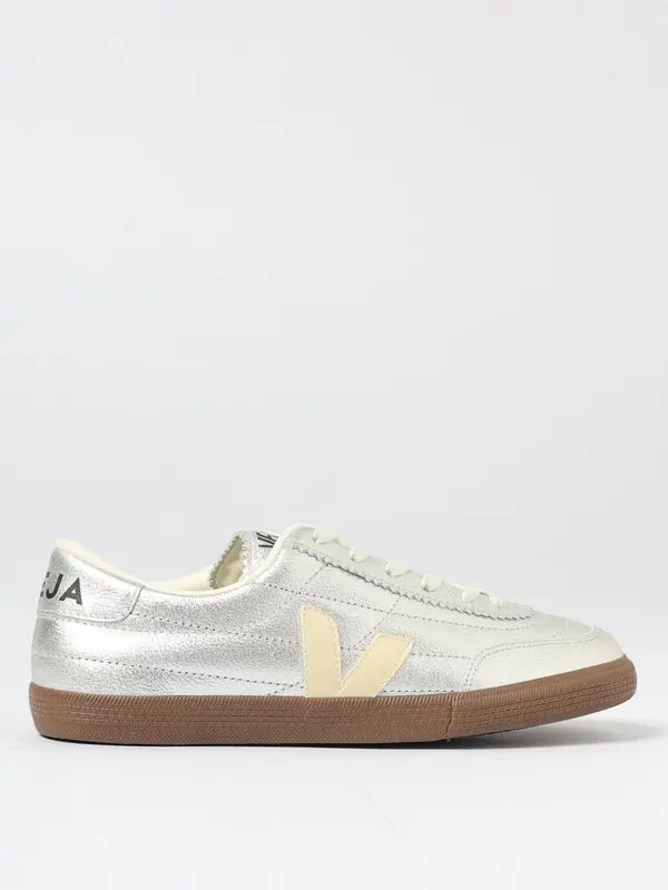 VEJA Panenka Laminated Leather Sneakers - Silver