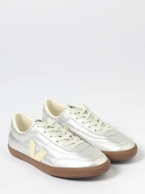 VEJA Panenka Laminated Leather Sneakers - Silver