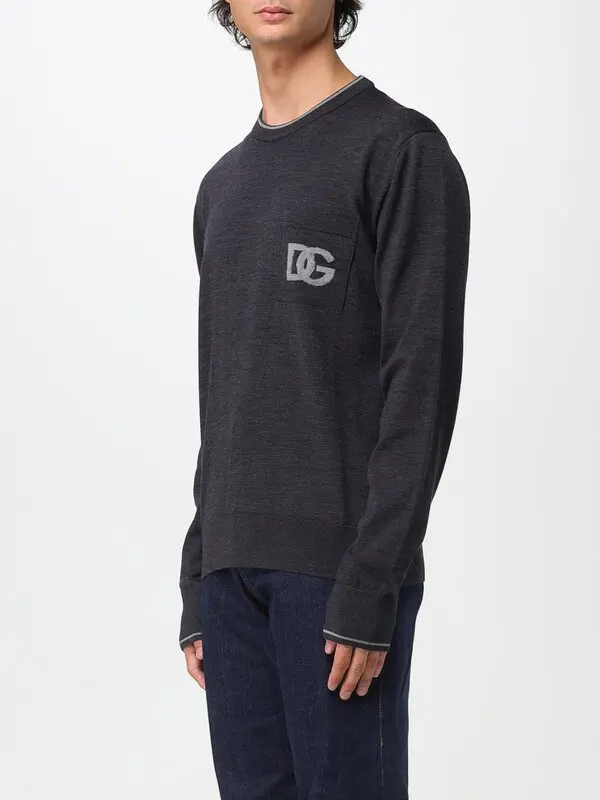 Dolce & Gabbana Crew Neck Sweater With Pocket Detail