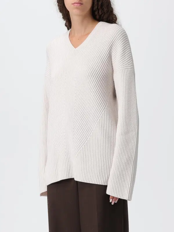 Max Mara Ribbed V-neck Sweater - White