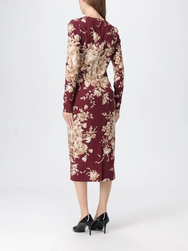 Dolce & Gabbana Floral Print Long Sleeve Midi Dress