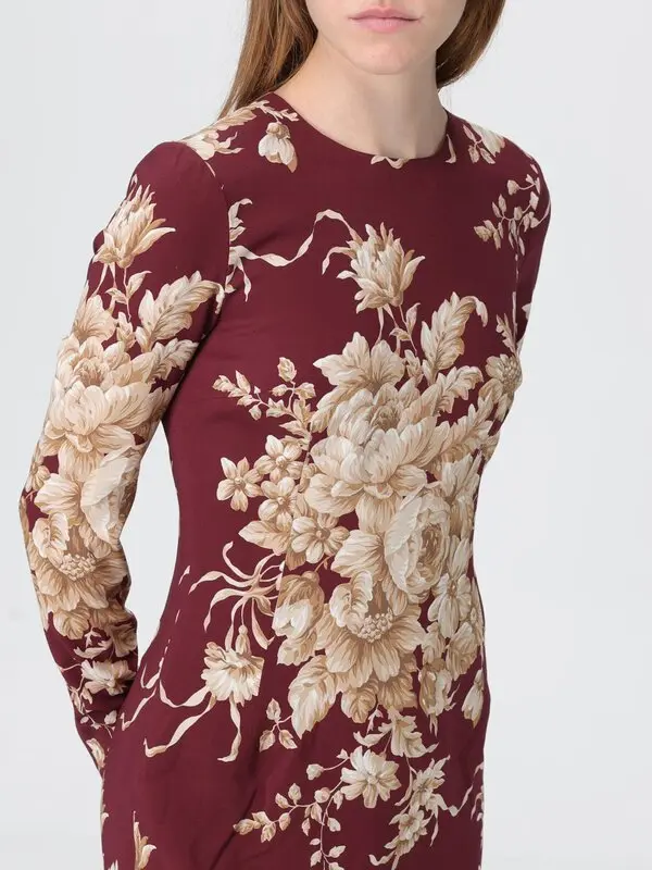 Dolce & Gabbana Floral Print Long Sleeve Midi Dress