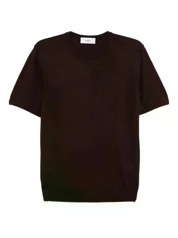 LARDINI Wool T-shirt - Brown