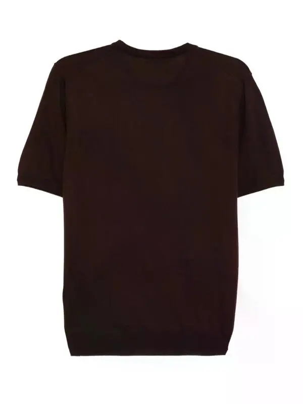 LARDINI Wool T-shirt - Brown