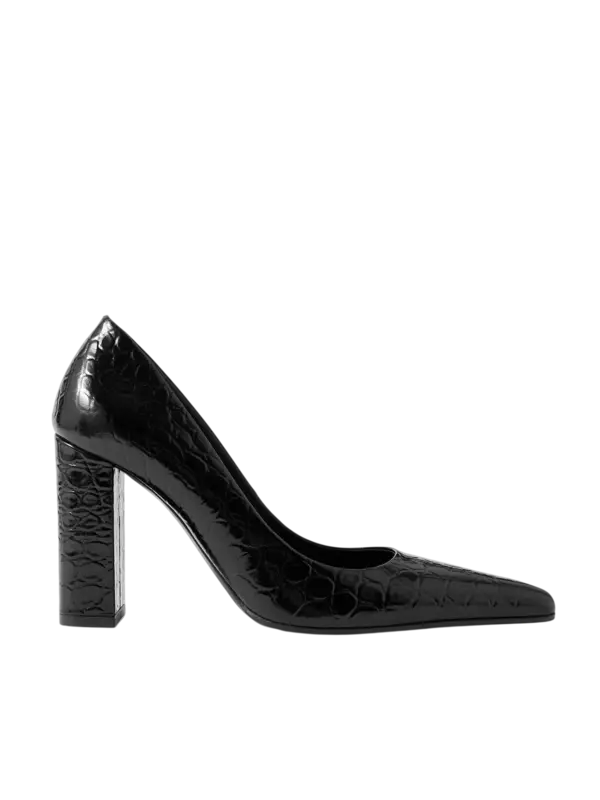 Alaïa 90 Croc-effect Leather Pumps - Black