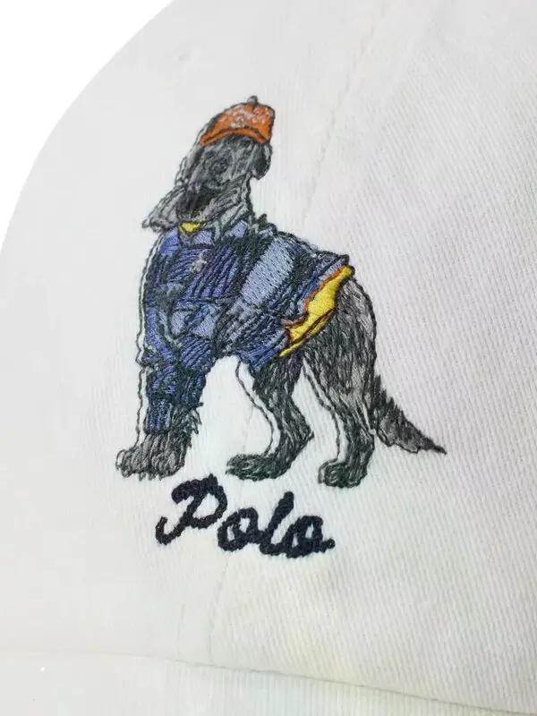 Polo Ralph Lauren Embroidered Dog-motif Baseball Cap - White