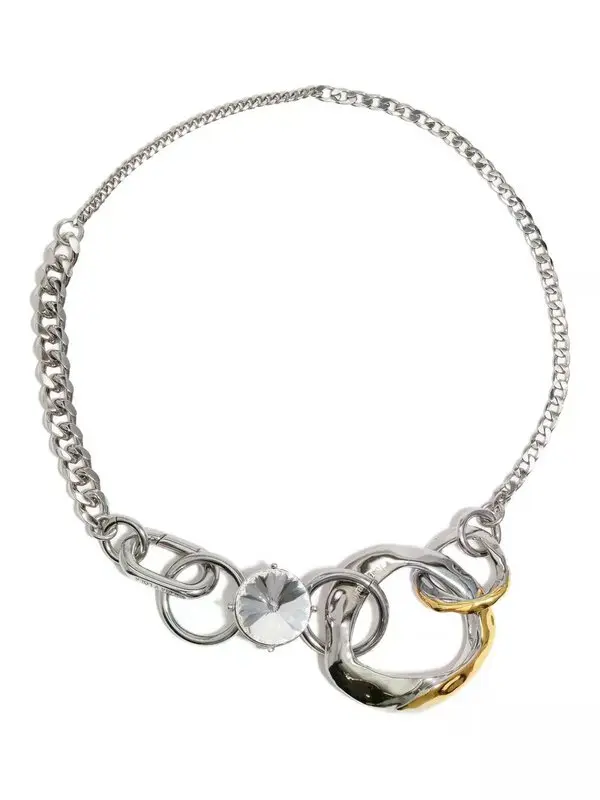Bimba Y Lola Crystal-embellished Chain Necklace - Silver