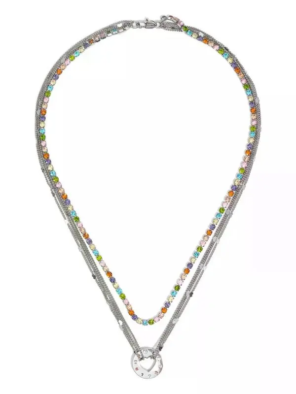 Bimba Y Lola Crystal-embellished Layered Necklace - Silver