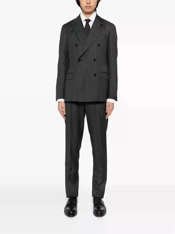 LARDINI Pinstripe Double-breasted Suit