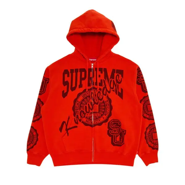 Supreme Knowledge Reigns Zip-Up Hooded Sweatshirt - Orange